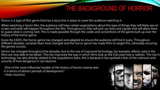 History of Horror | PPTX | Horror | Genres