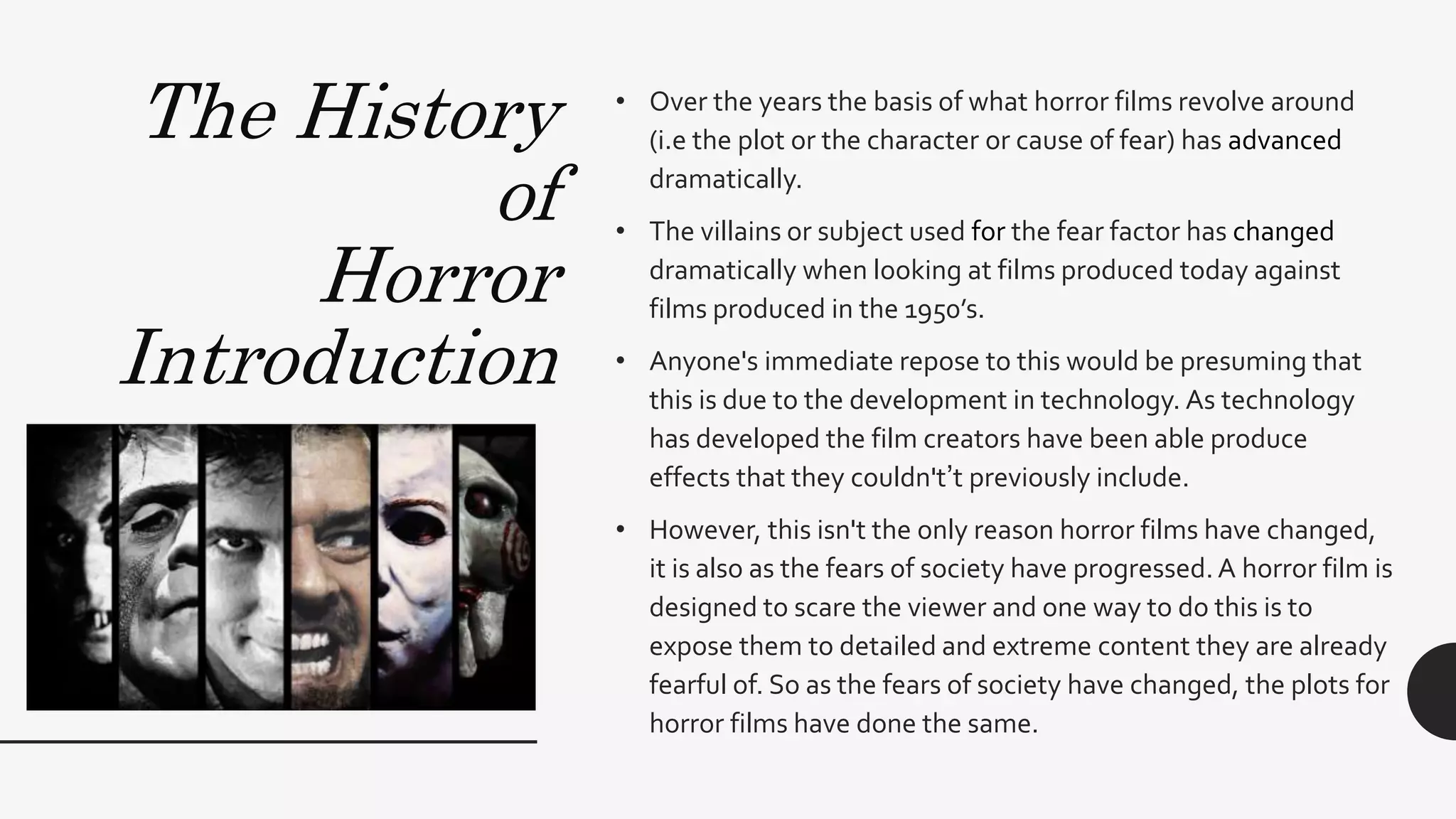 History of Horror | PPTX