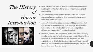 History of Horror | PPT