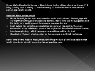 History of horror | PPT