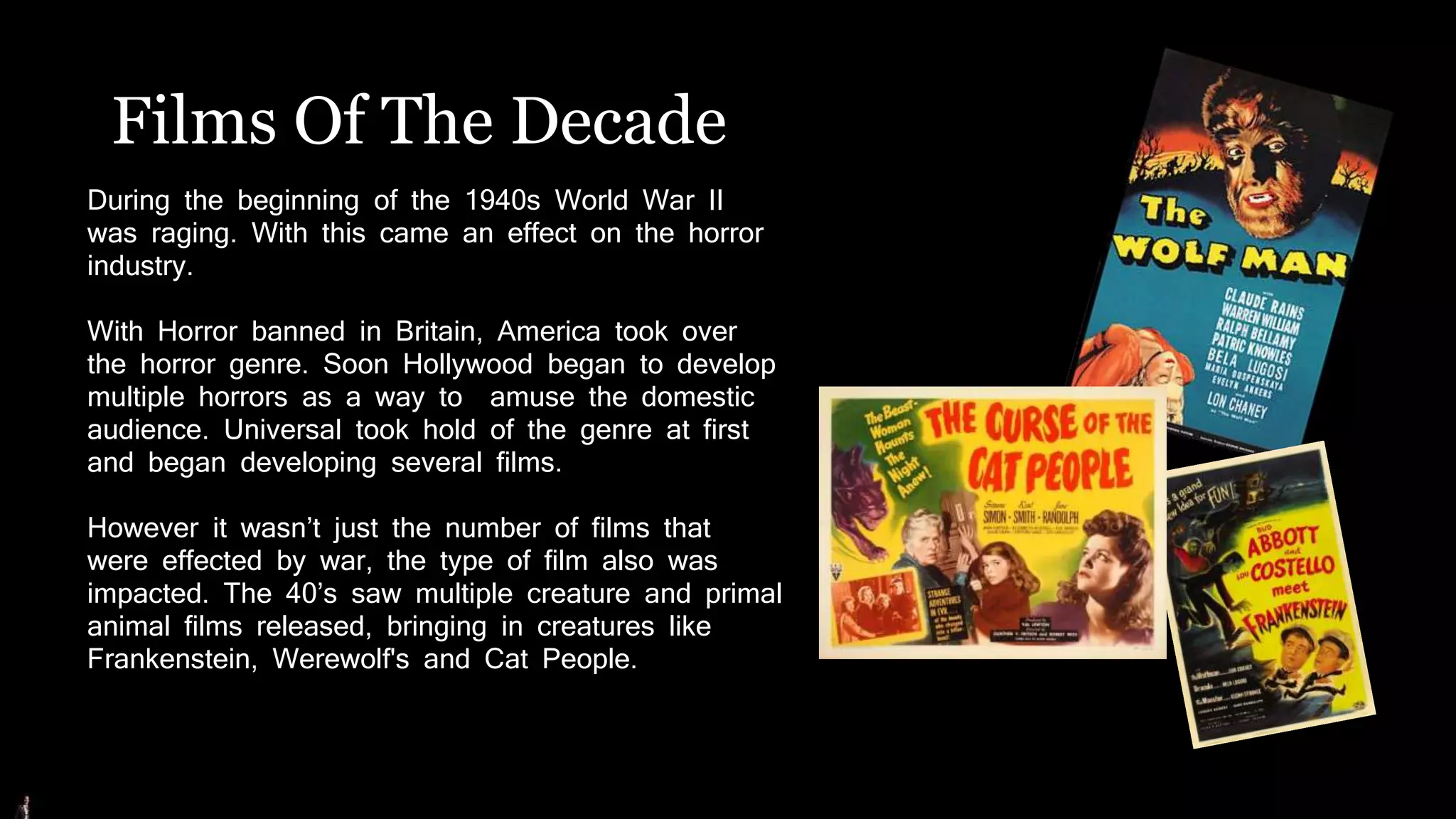 History of horror 1940s | PPT