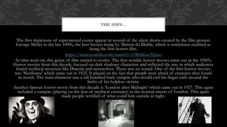 History of horror 2 | PPTX