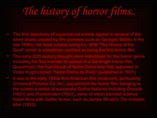History of horror films | PPT