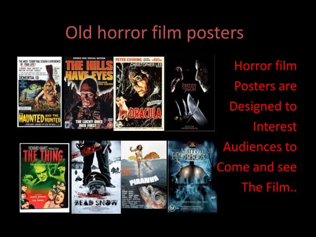 History of horror films | PPTX | Movies | Entertainment