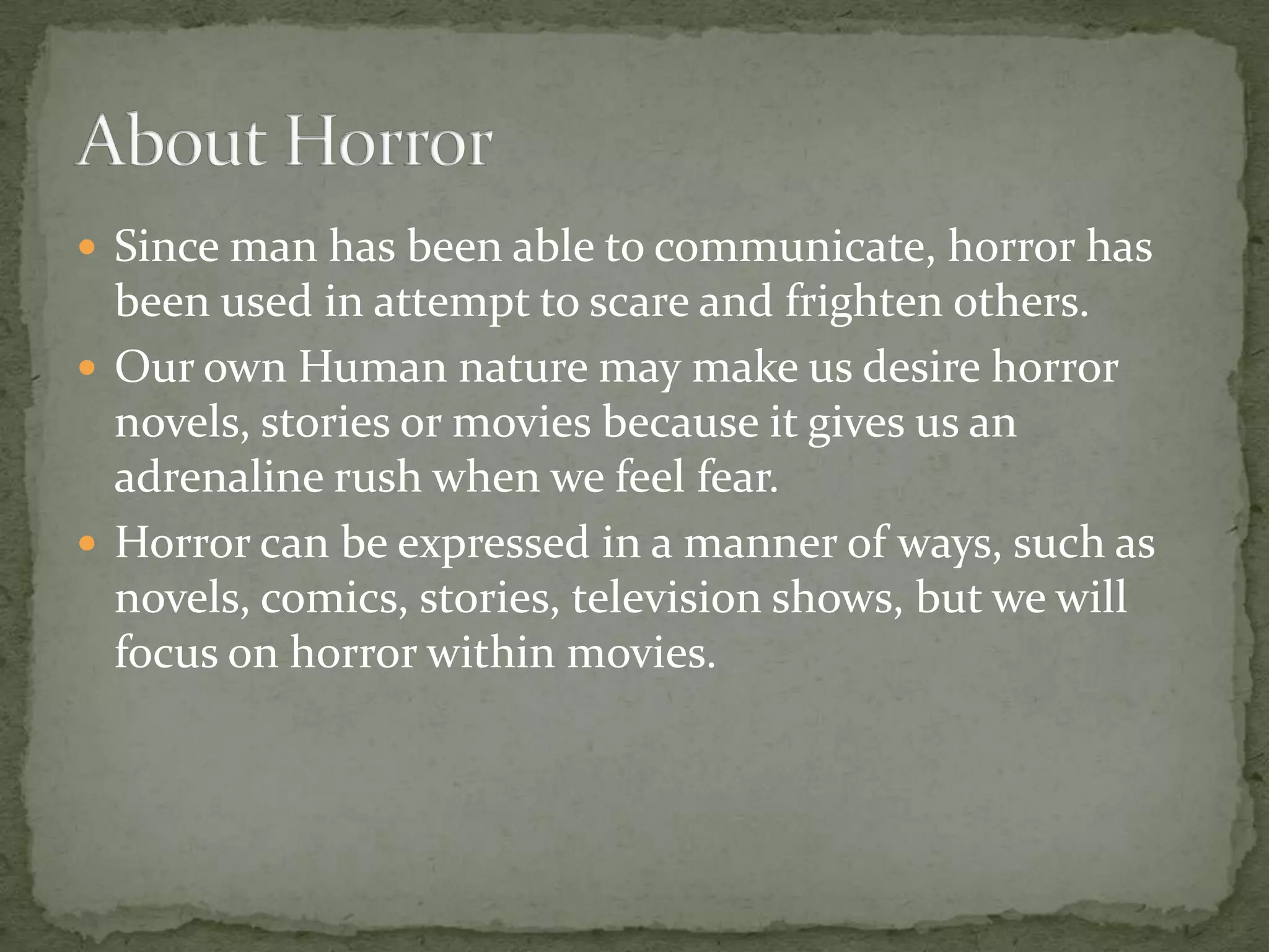 History of horror movies | PPTX