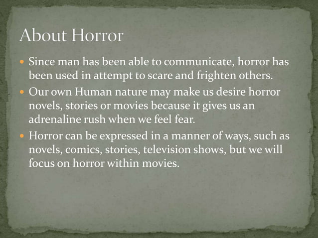 History of horror movies | PPT