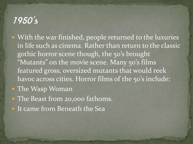 History of horror movies | PPT