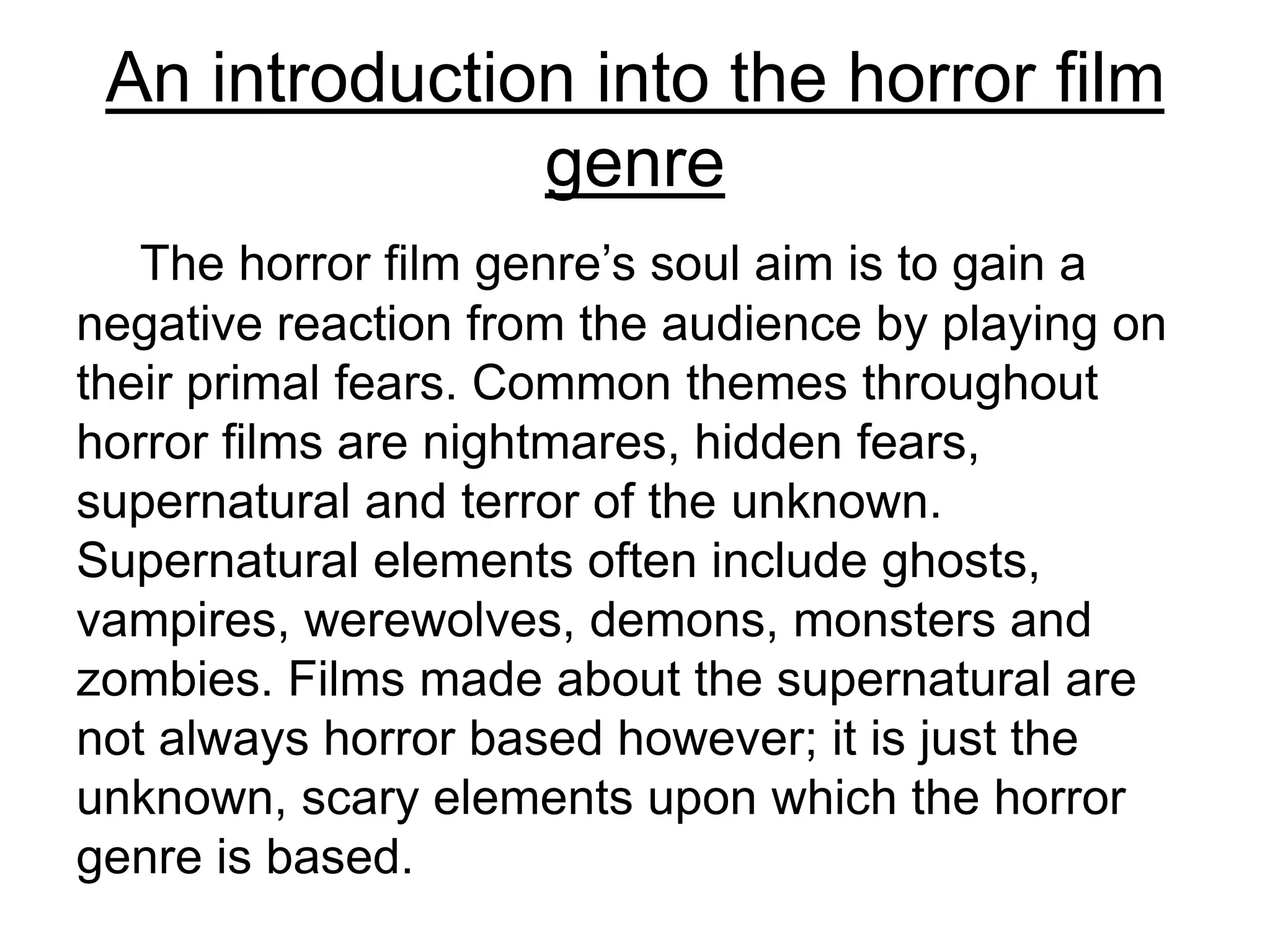 History of horror ppt | PPTX