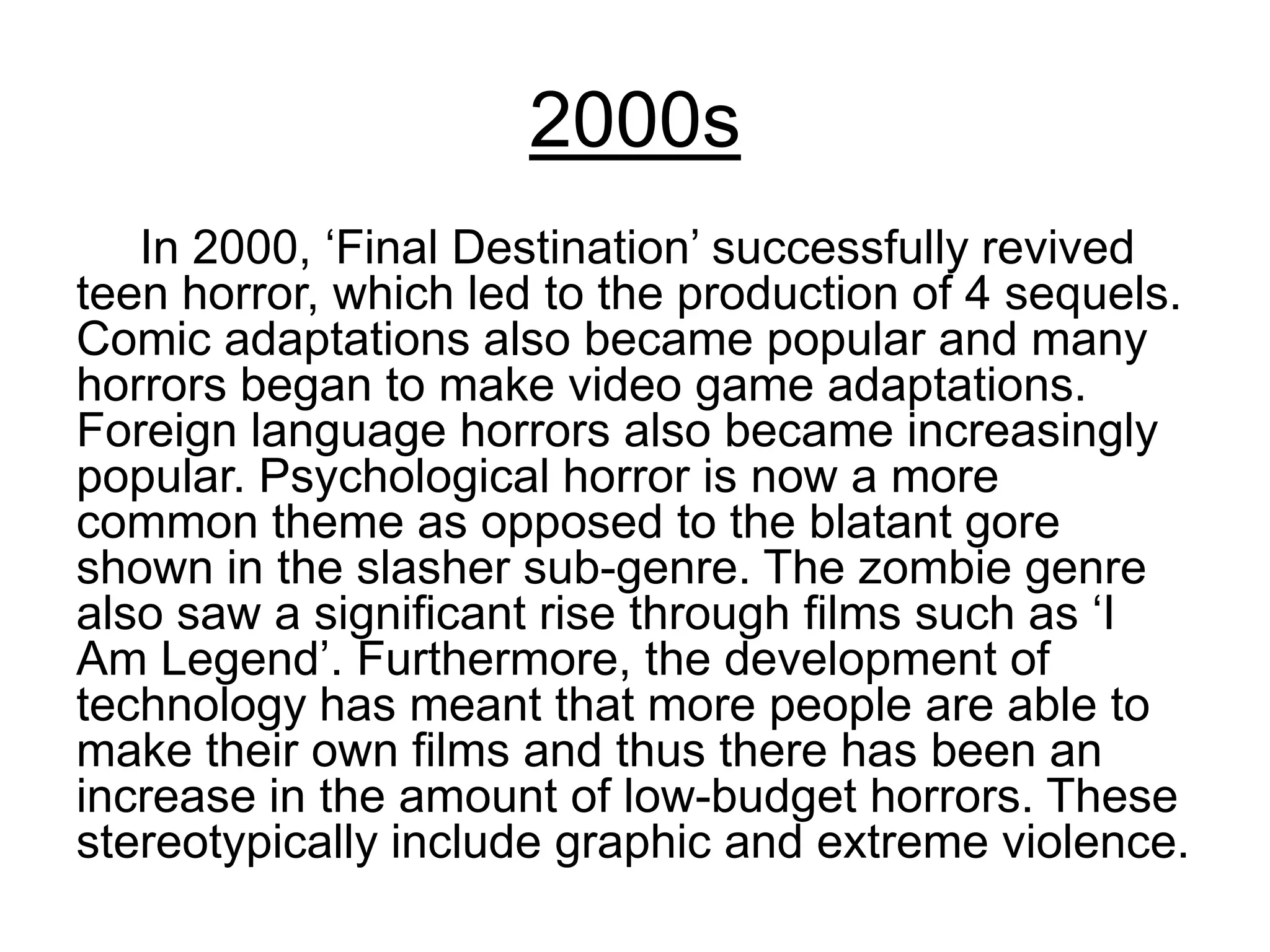 History of horror ppt | PPTX