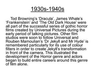 History of horror ppt | PPTX