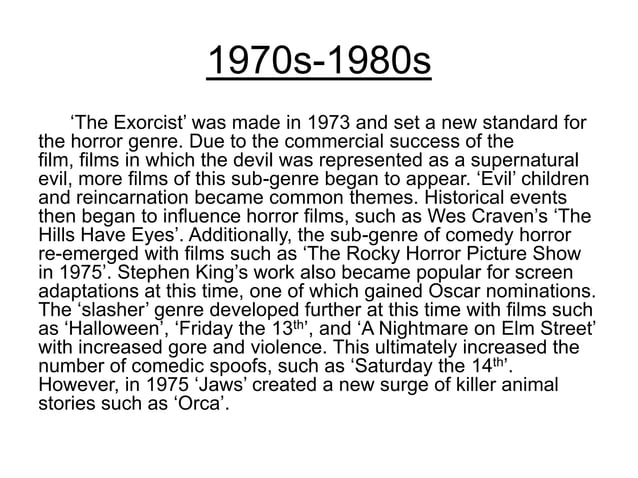 History of horror ppt | PPT