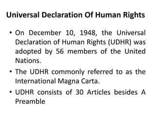 History of human rights, UDHR, ICCPR & ICESCR | PPTX