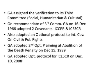 History of human rights, UDHR, ICCPR & ICESCR | PPTX