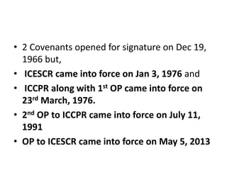 History of human rights, UDHR, ICCPR & ICESCR | PPTX