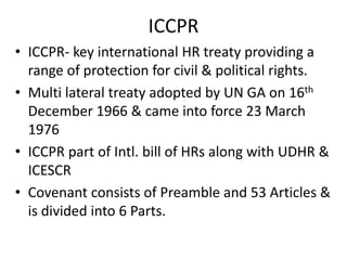 History of human rights, UDHR, ICCPR & ICESCR | PPTX