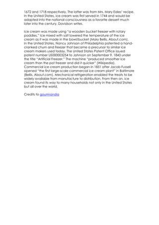 History of ice cream | PDF