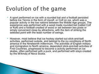 History of ice hockey - By Hemal Jhaveri | PPT