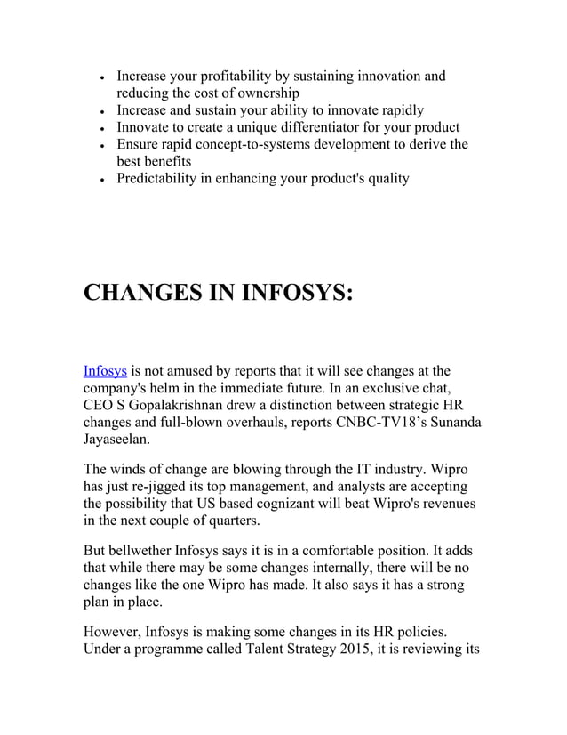 History of infosys | DOCX