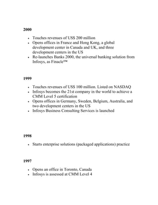 History of infosys | PDF