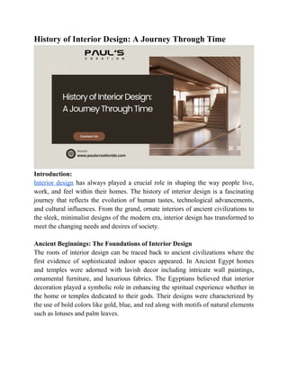 History of Interior Design_ A Journey Through Time_Paul's Creation.docx ...