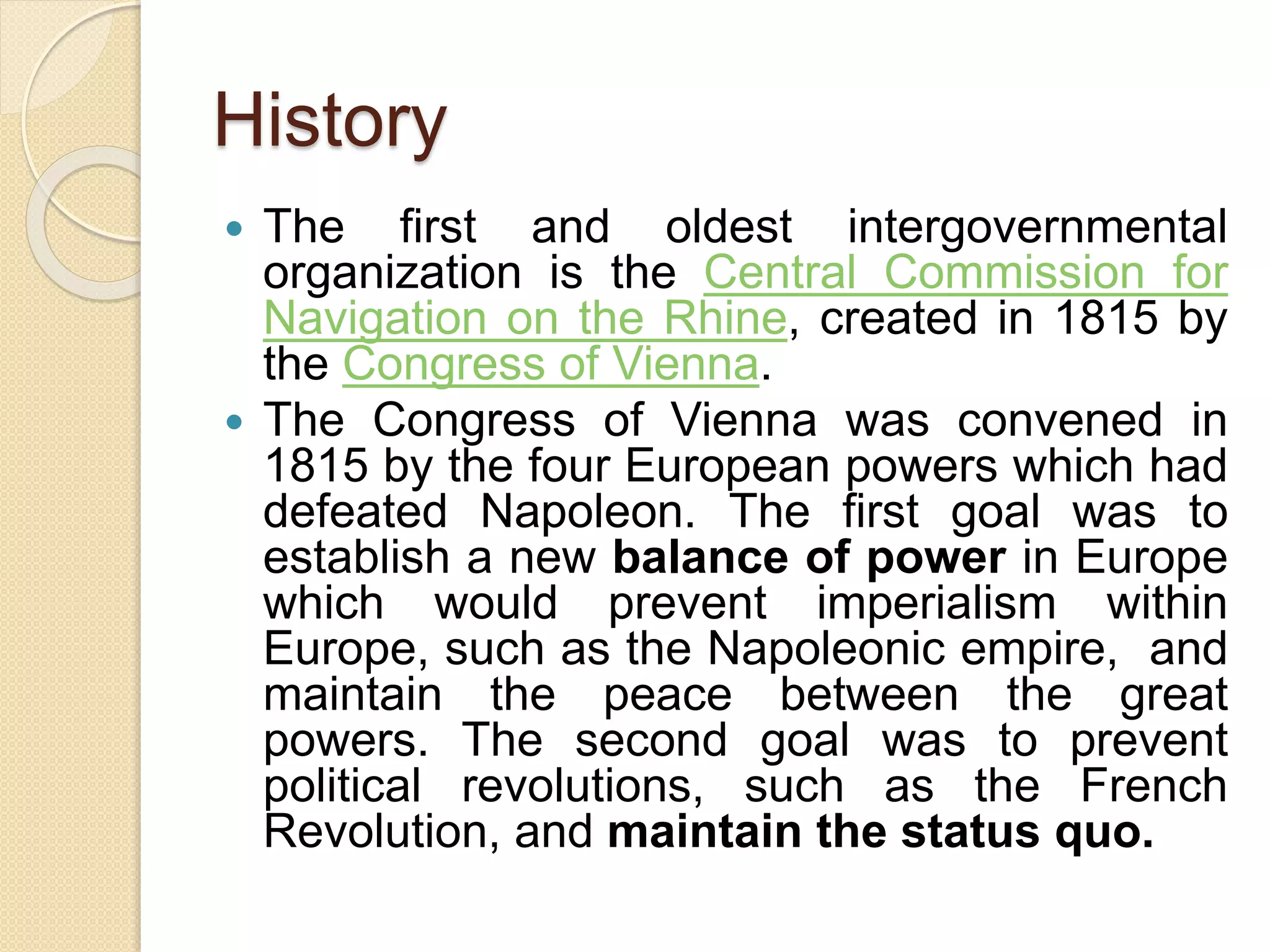 History of international organization | PPTX