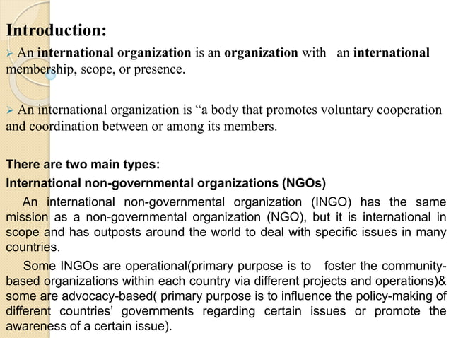 History of international organization | PPTX