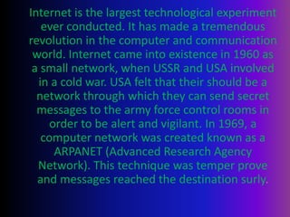 History of internet | PPT