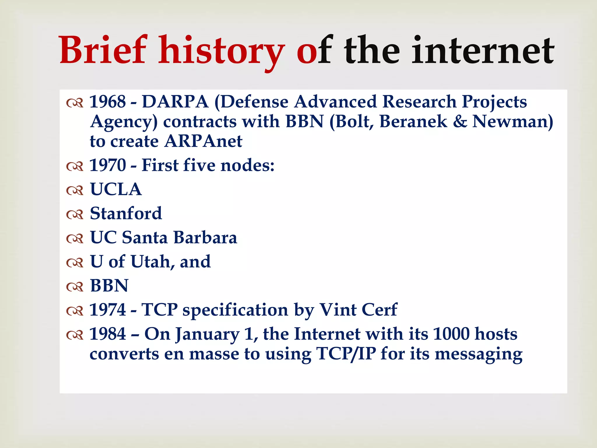 History of internet | PPTX