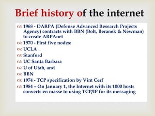 History of internet | PPTX