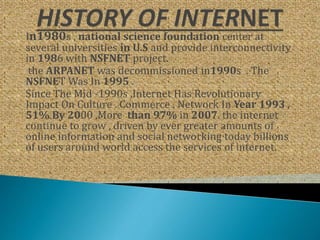 History of internet | PPTX