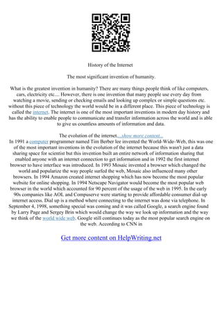 History Of Internet Essay | PDF