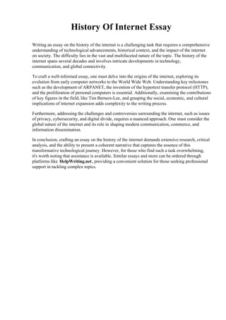 History Of Internet Essay.pdf