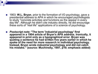 History of i/o psyhology | PPSX