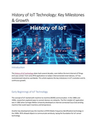 The History of IoT: Evolution of Connected Technology | PDF