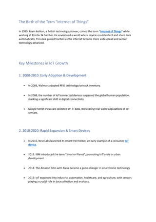 The History of IoT: Evolution of Connected Technology | PDF