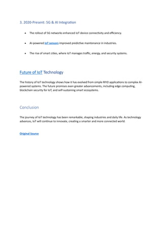 The History of IoT: Evolution of Connected Technology | PDF