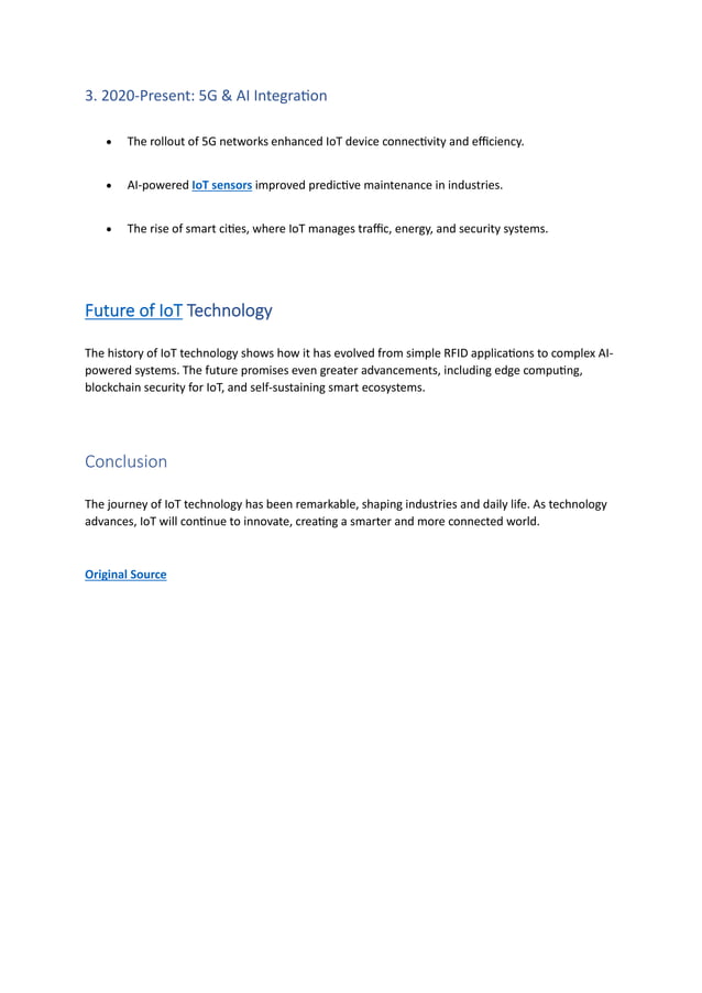 The History of IoT: Evolution of Connected Technology | PDF
