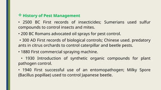 History of ipm PRINCIPLE OF INTEGRATED PEST MANAGMENT.pptx
