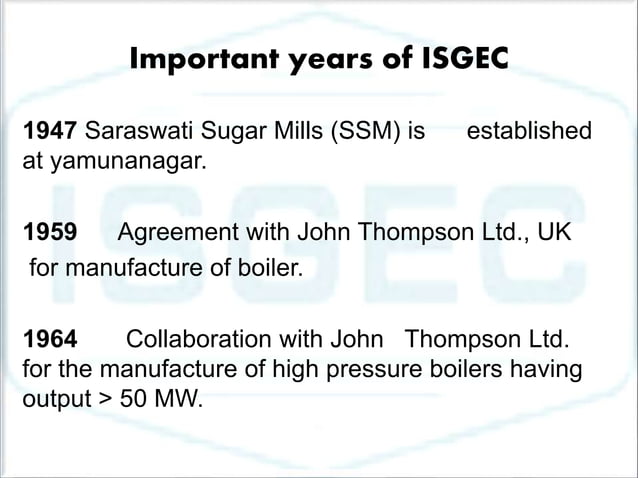 History of isgec heavy engineering | PPTX | Business Accounting ...