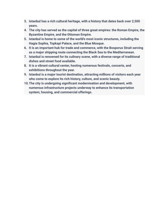 History of Istanbul And Their Facts.pdf | Europe Travel | Travel Locations