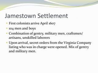 Cannibalistic History of Jamestown | PPTX