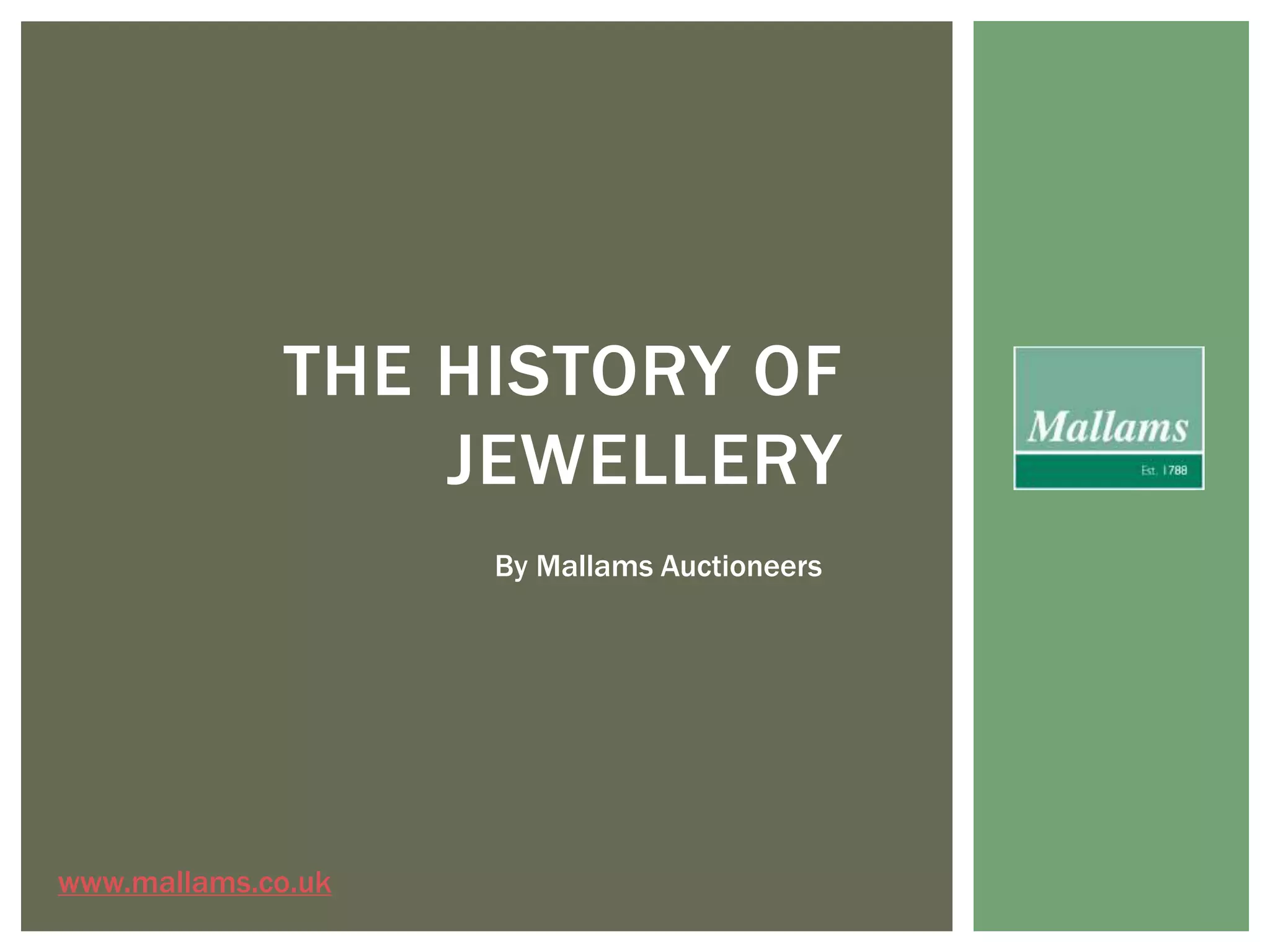 A Brief History of Jewellery | PPTX