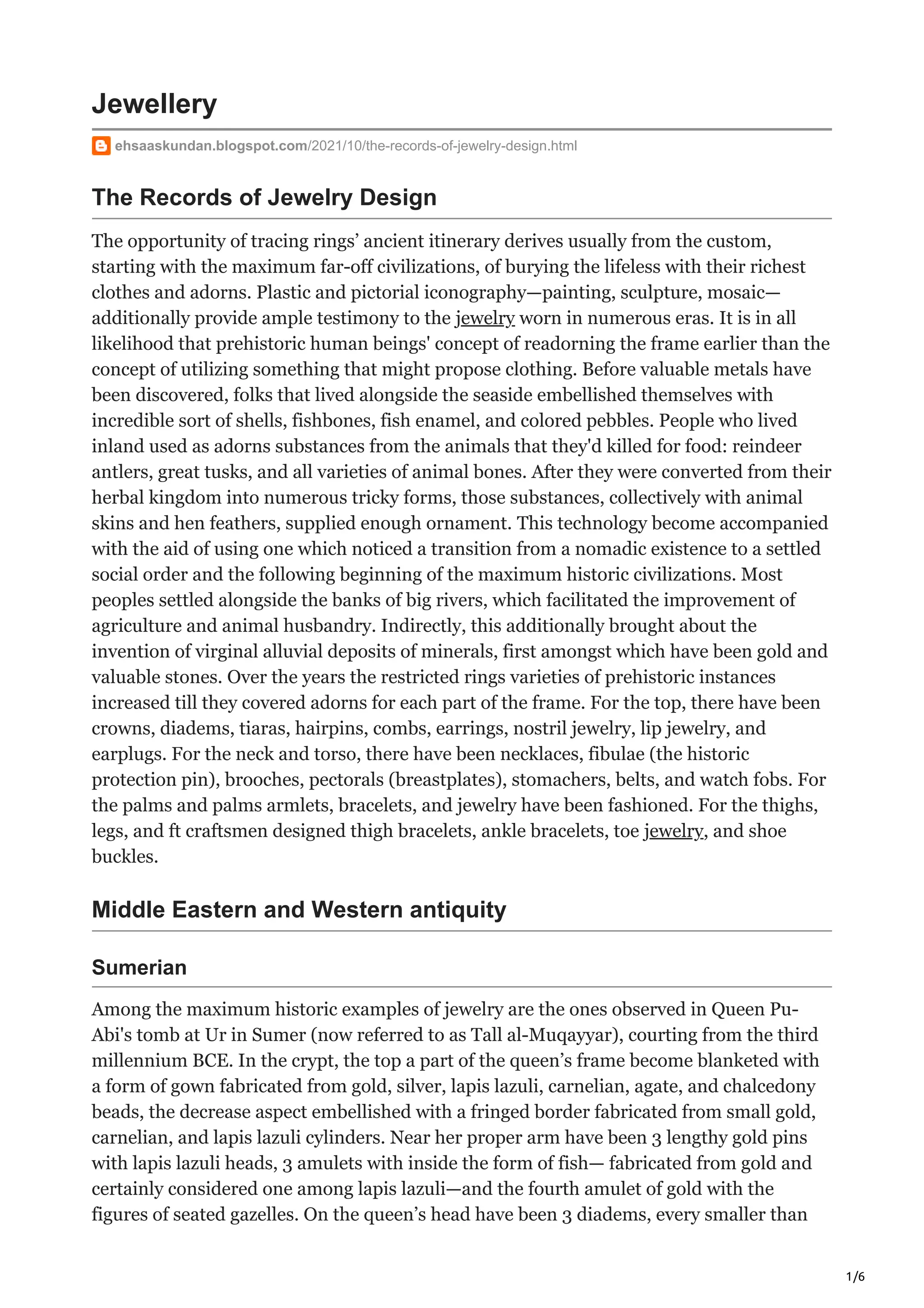 History of jewellery | PDF