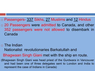 History of komagata maru incident. dr. rao | PPTX