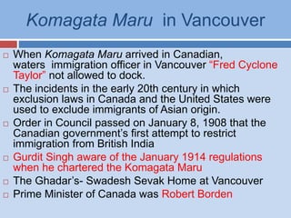 History of komagata maru incident. dr. rao | PPTX