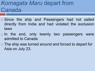 History of komagata maru incident. dr. rao | PPTX