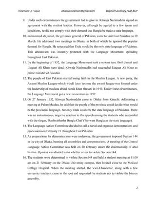 History of Language Movement 1952 | PDF