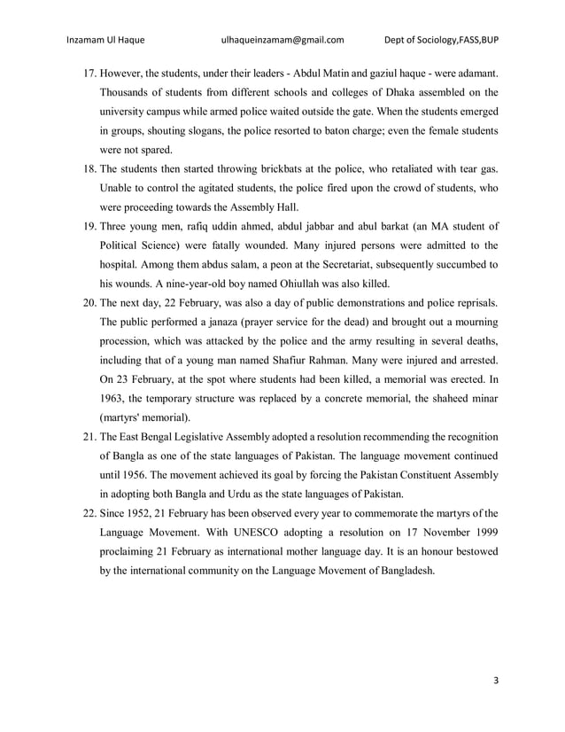 History of Language Movement 1952 | PDF | Islam | Religion & Spirituality
