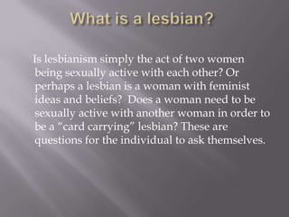 History Of Lesbianism In The U | PPT