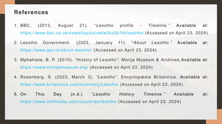 History of Lesotho And Basotho national. | PPTX